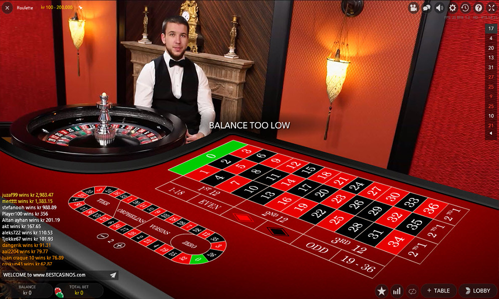 Play Live Roulette Evolution Gaming | Max Bet: €10,000
